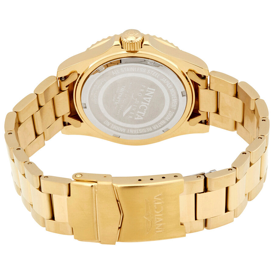 Invicta Pro Diver Quartz Black Dial Yellow Gold-tone Men's Watch ...